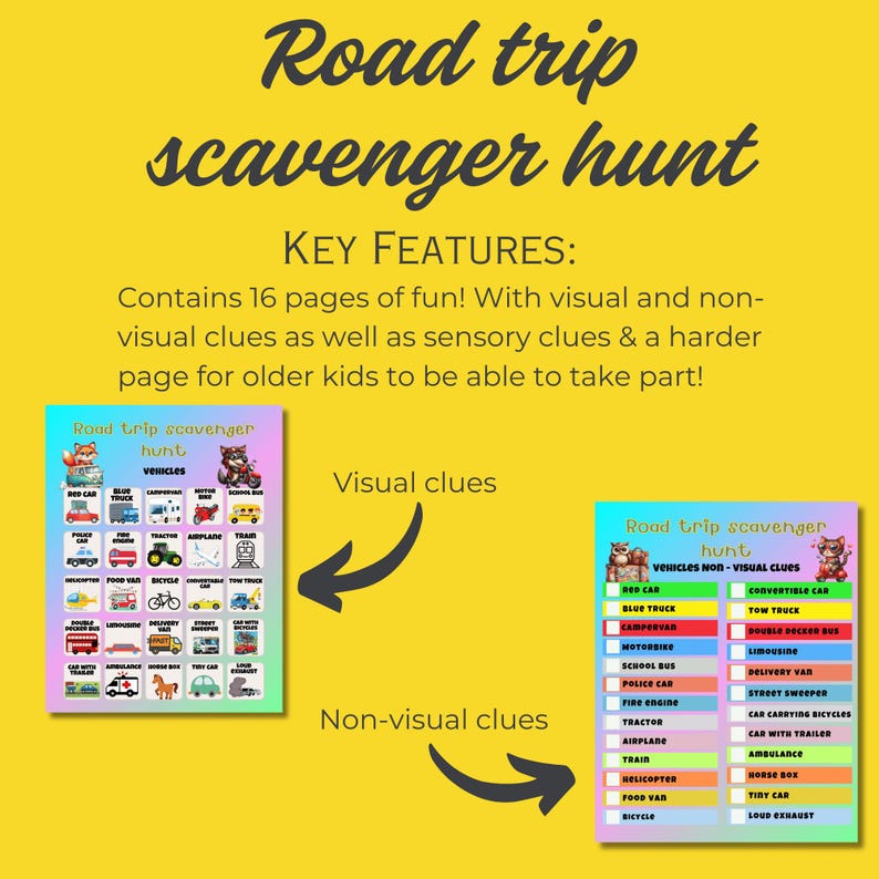 Road Trip Scavenger Hunt for Kids – Fun Travel Activity PDF | Screen ...