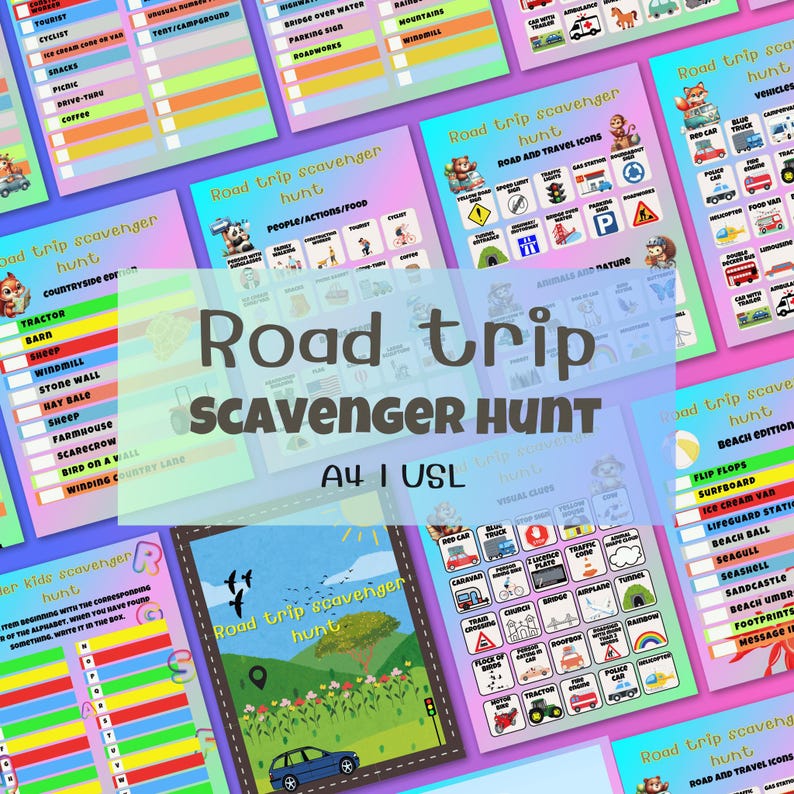 Road Trip Scavenger Hunt for Kids – Fun Travel Activity PDF | Screen ...