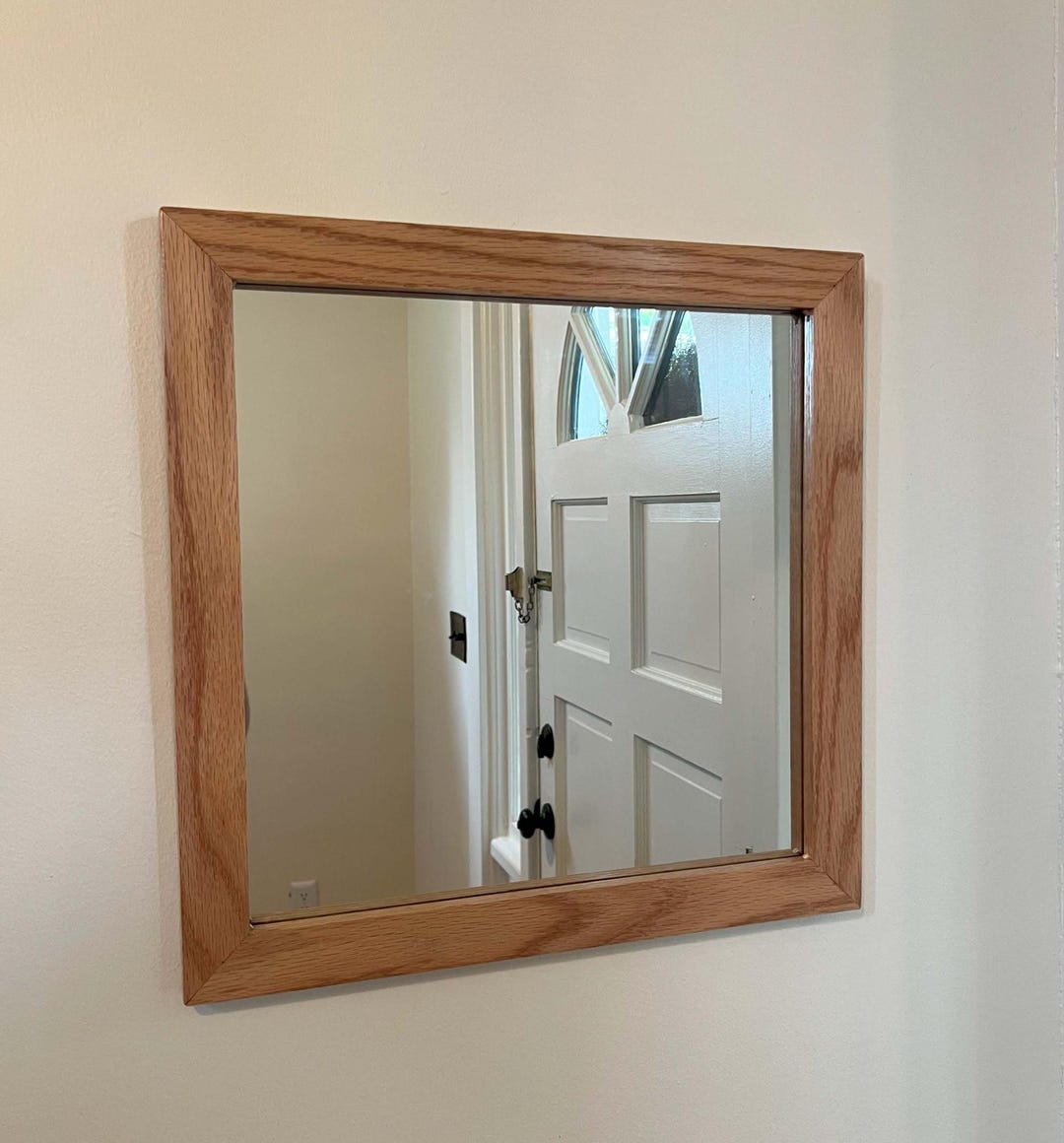 Custom Sized Red Oak Wood Mirror Rectangular or Square - Etsy