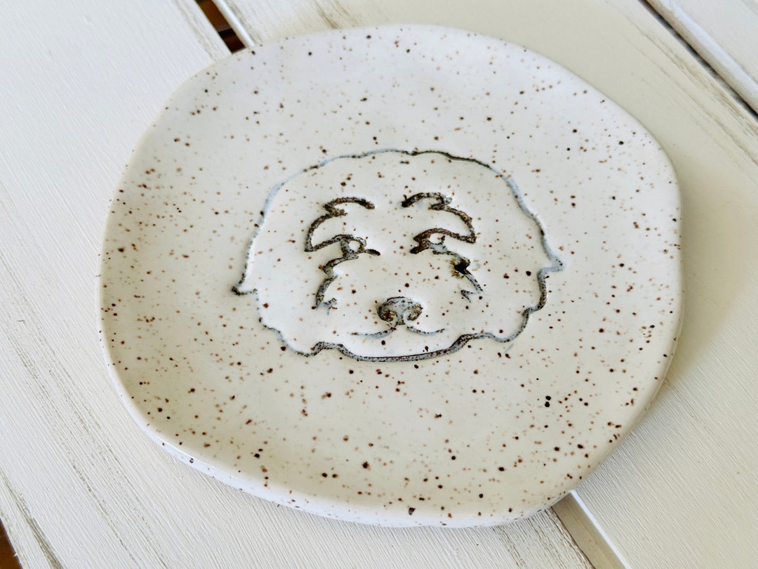 Sweet Little Goldendoodle Gift, Ceramic Plate With Doodle Dog, Poodle ...