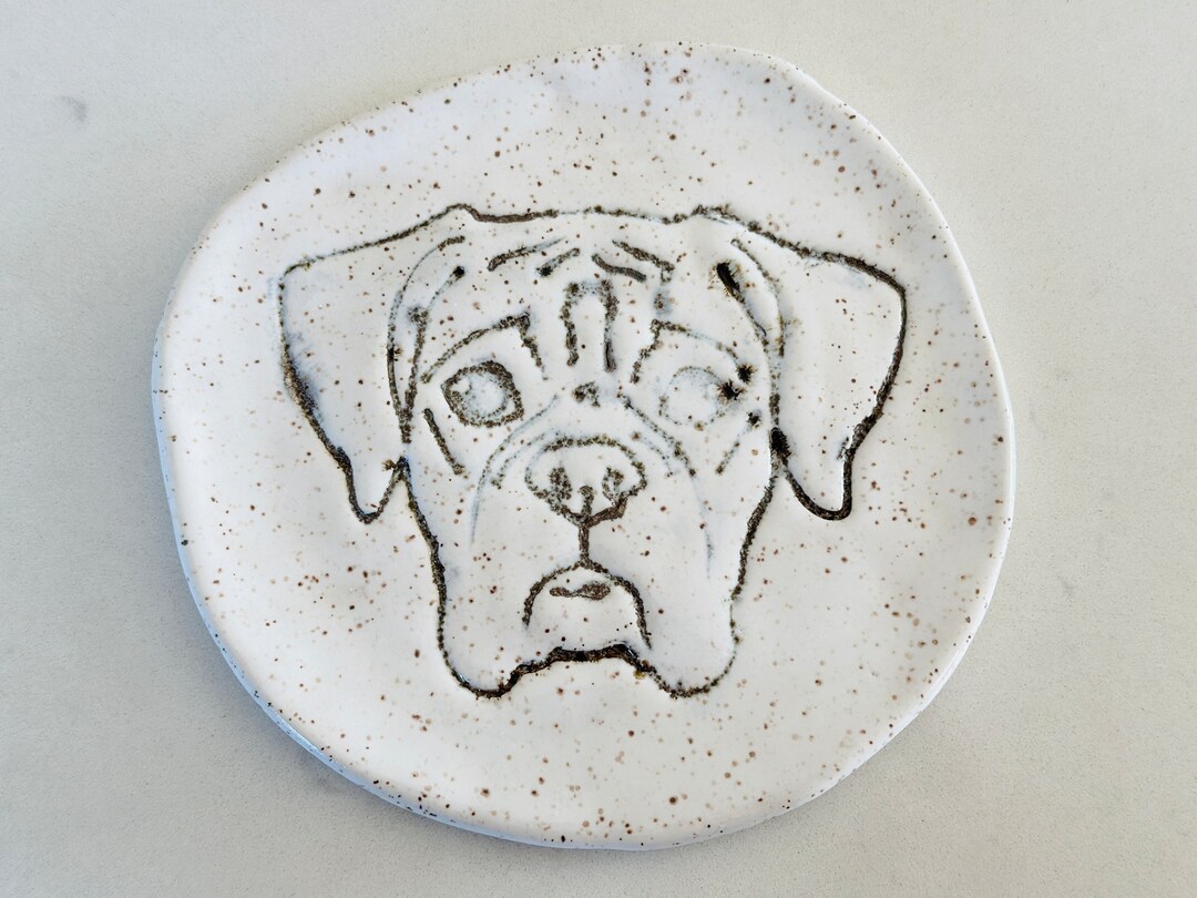 Boxer Gifts, Ceramic Plate With Boxer Bulldog, Trinket Dish, Appetizer ...