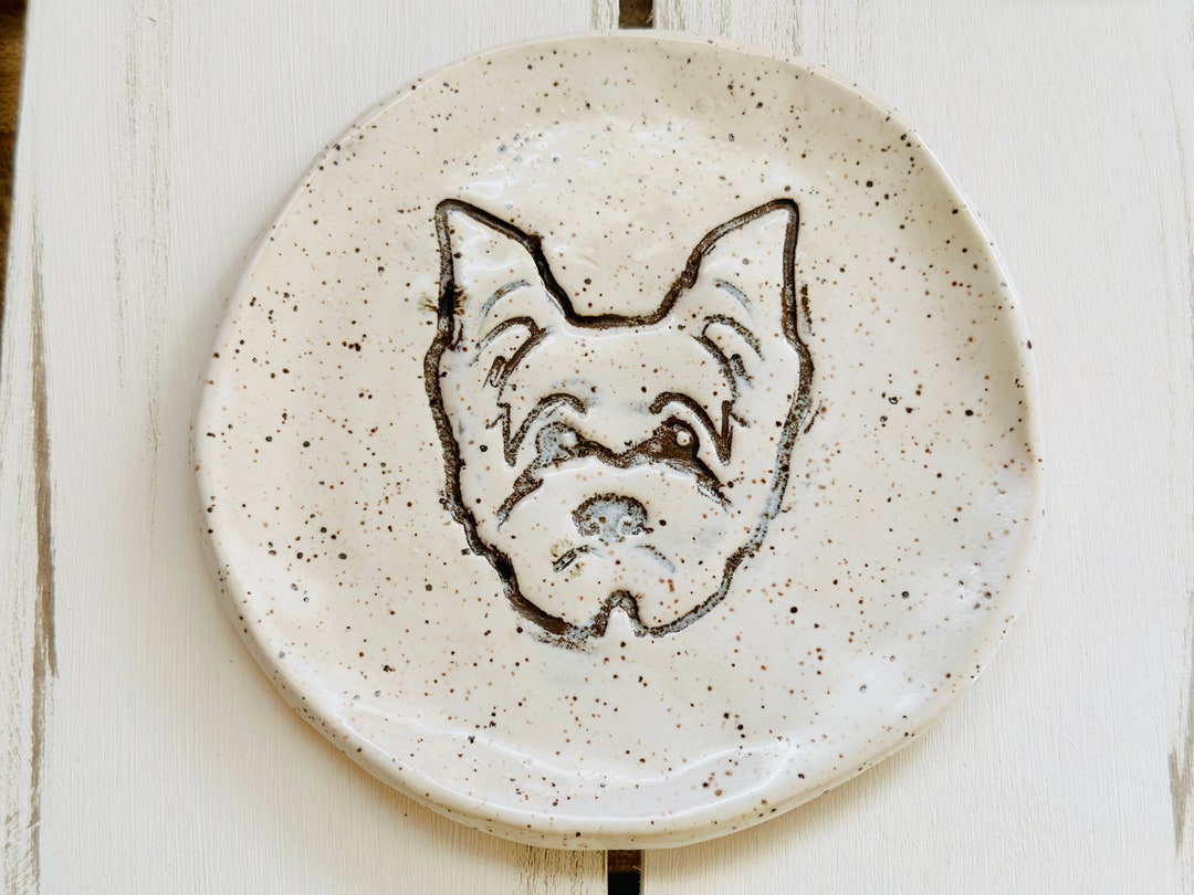 Yorkie Gifts, Ceramic Plate With Yorkie Dog, Yorkshire Terrier, Trinket ...