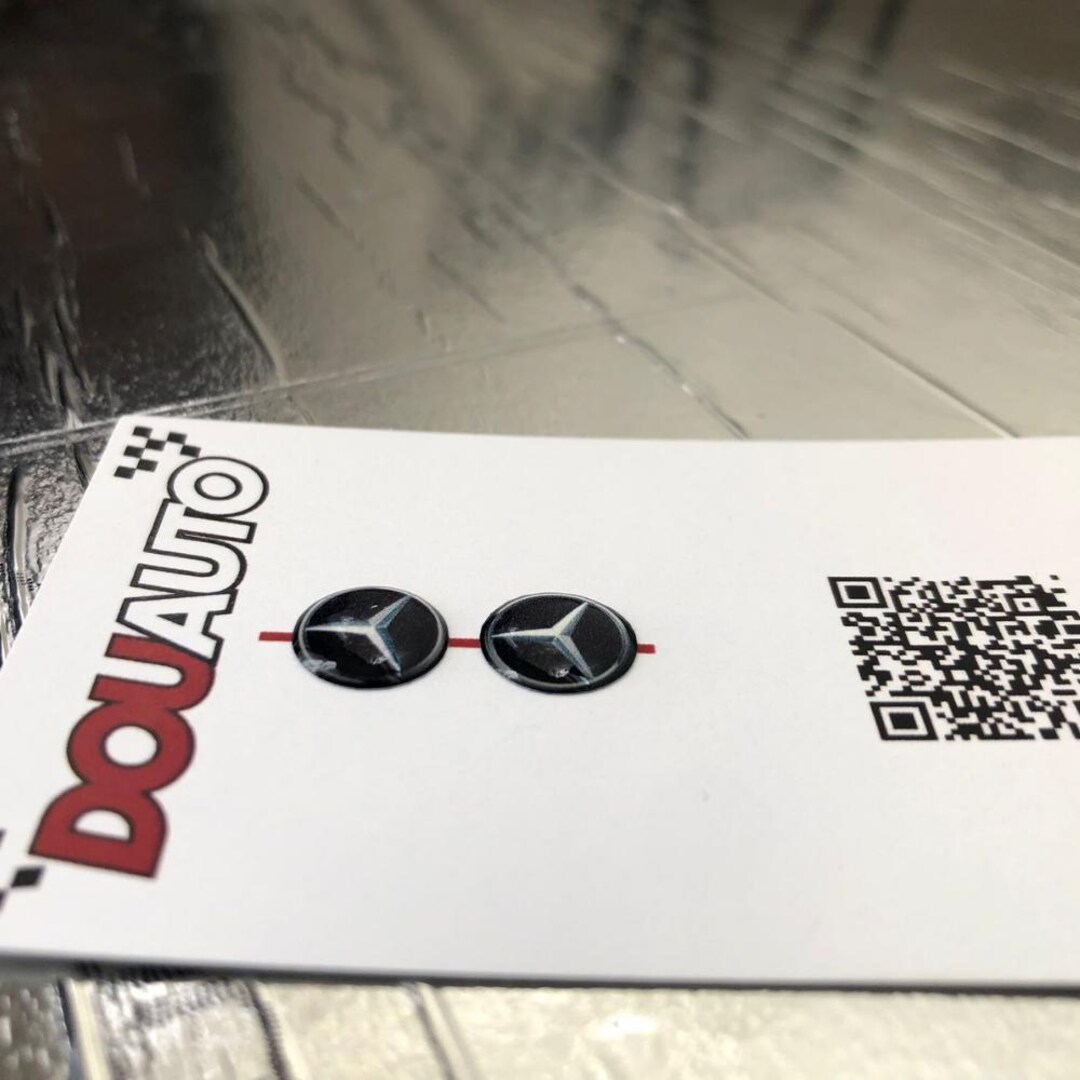 2 Pcs Mercedes Logo Domed Car Sticker - Etsy