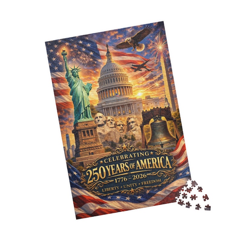 America 250th Anniversary Puzzle | Patriotic USA Jigsaw | Statue of ...