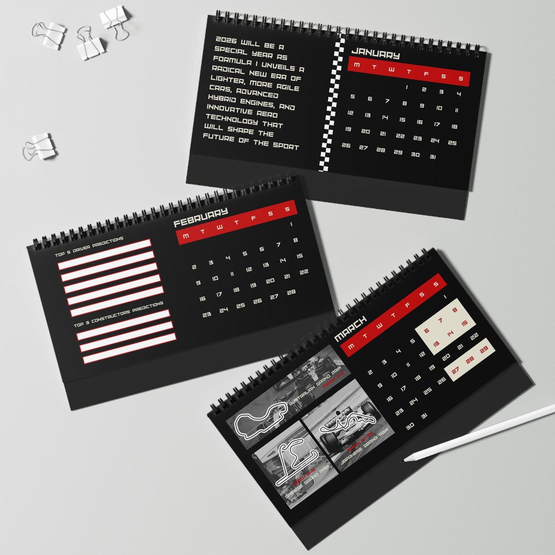 F1 Calendar 2026 Racing Schedule Desktop Calendar | Formula One Grand ...