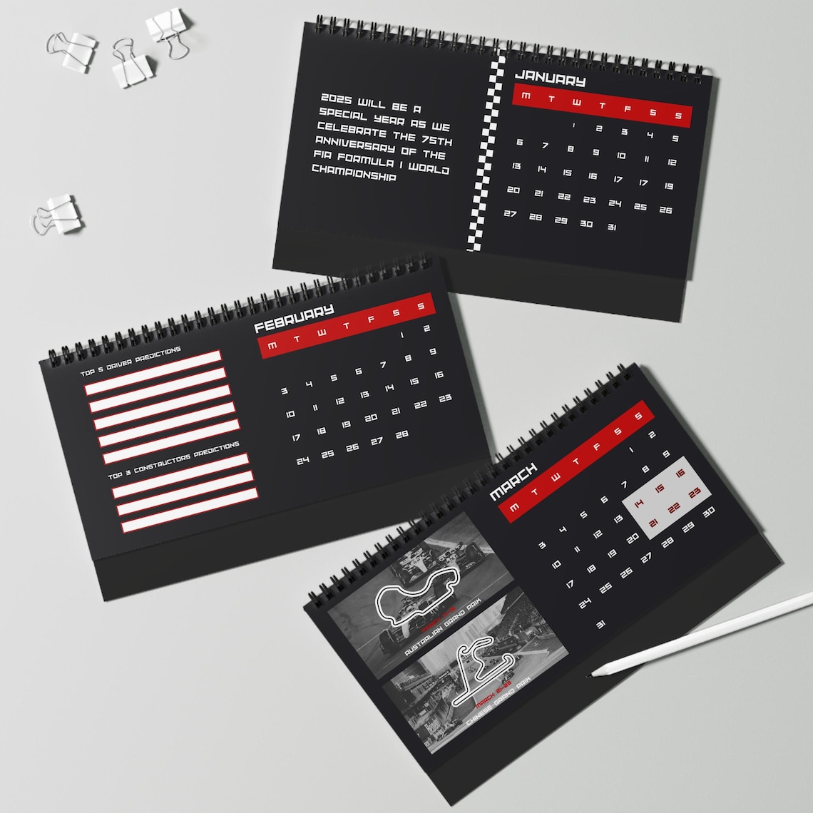 F1 Calendar 2025 Calendar Formula 1 Gift F1 Gift for F1 Fan 2025 F1 ...