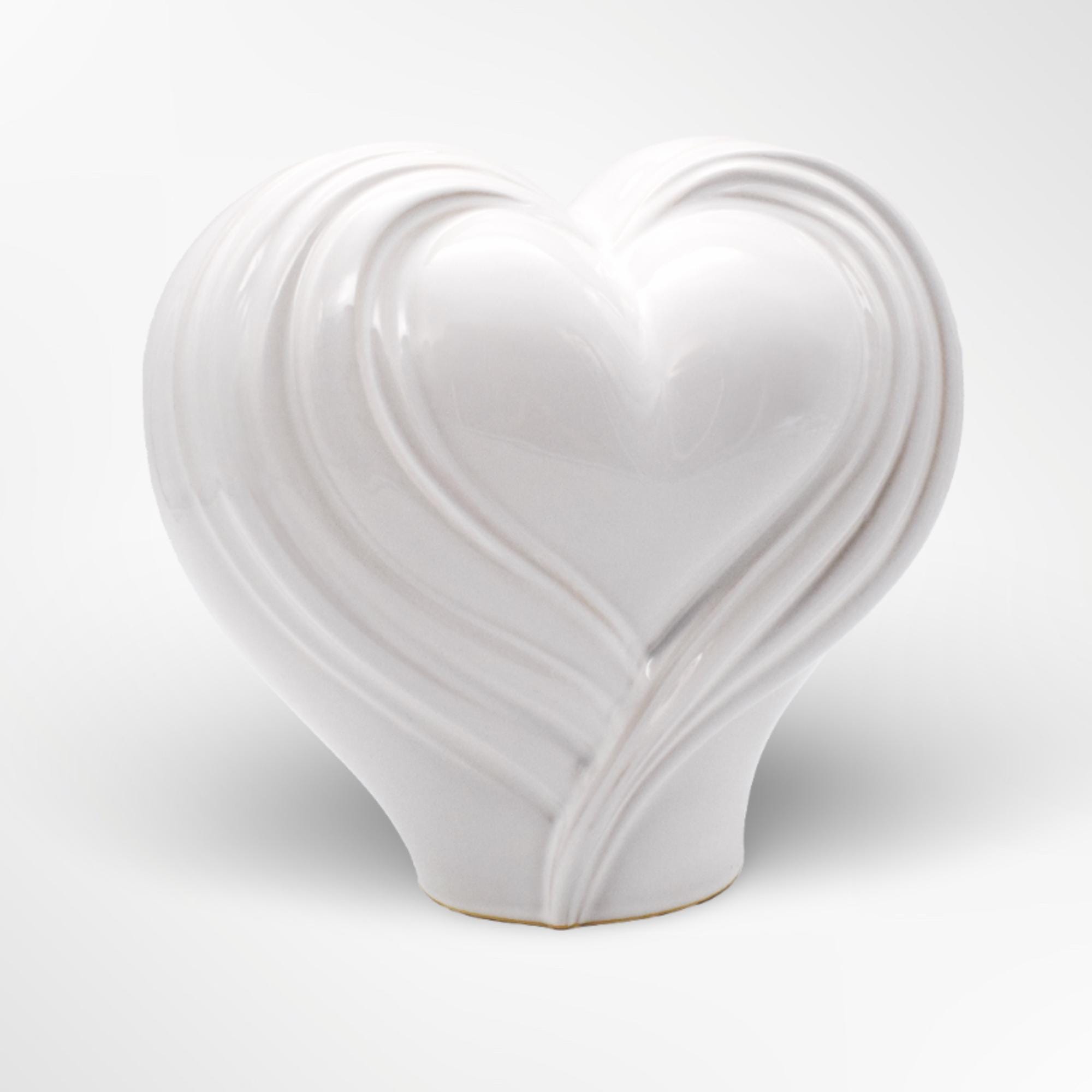 Elegant Purple Ceramic Urn With Heart Design, Large Glossy Memorial Urn ...
