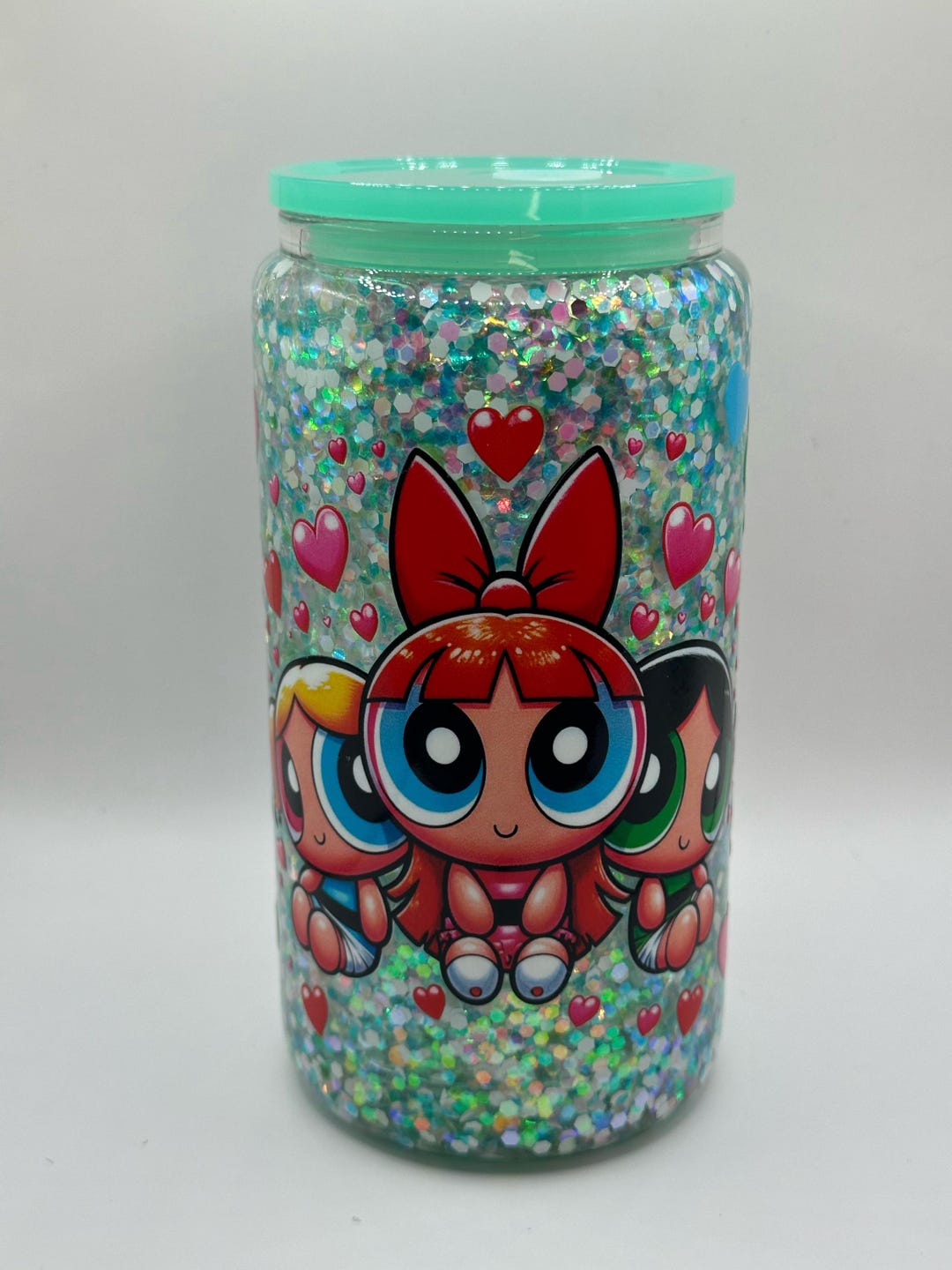 Custom 16 Oz Glass Powerpuff Girls Snowglobe Cup - Etsy