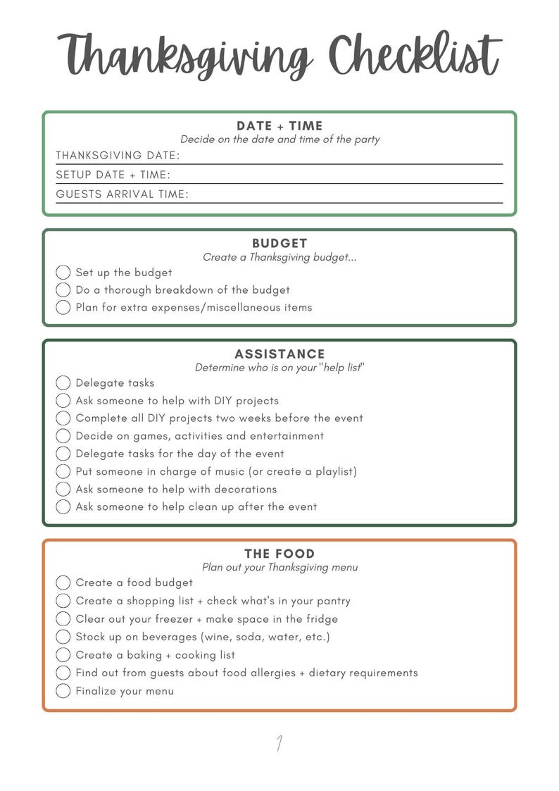 Thanksgiving Planner Canva Template - Etsy