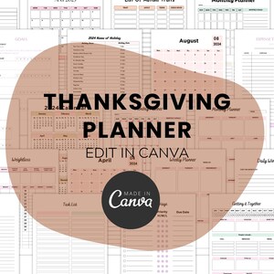 Thanksgiving Planner Canva Template - Etsy