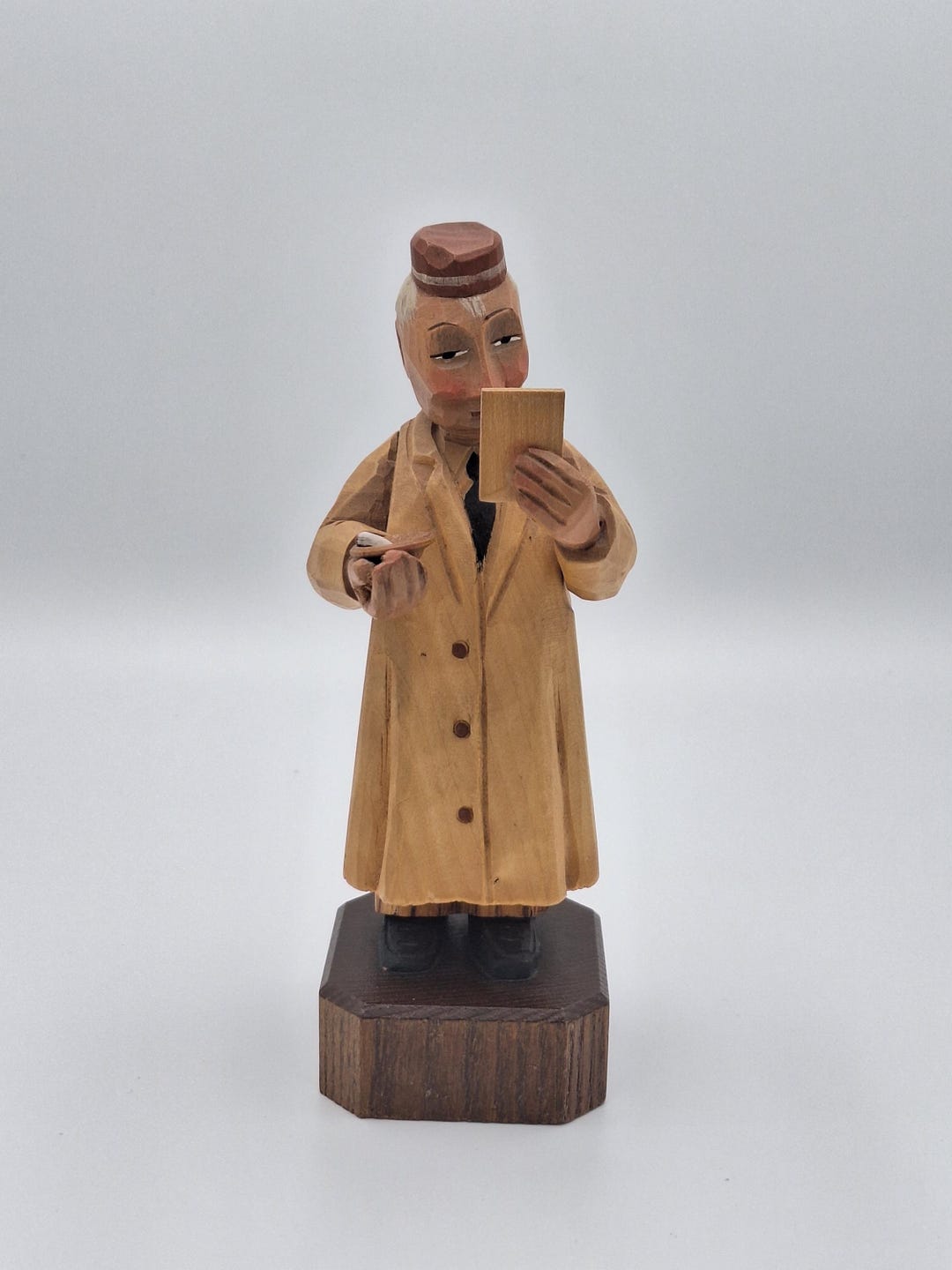 Vintage Anri Hand Carved Wooden Pharmacist Figure, Made in Italy, 1970s ...