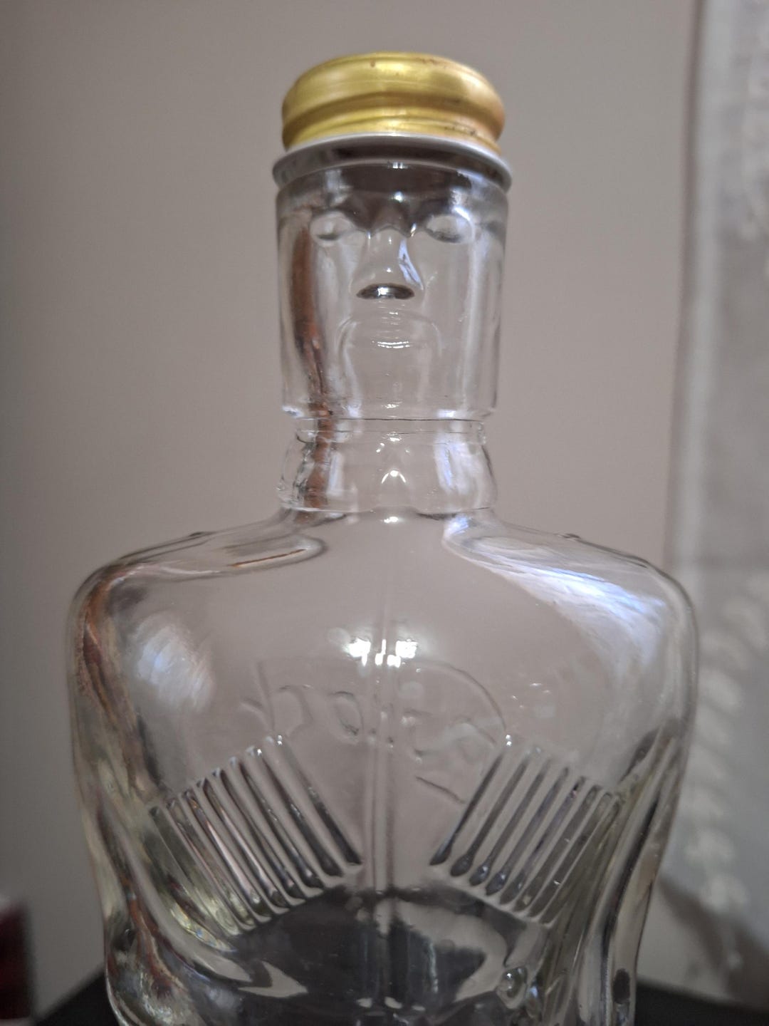 Vintage Don Cossack Large Figural Clear Glass Vodka Bottle 11" Tall ...