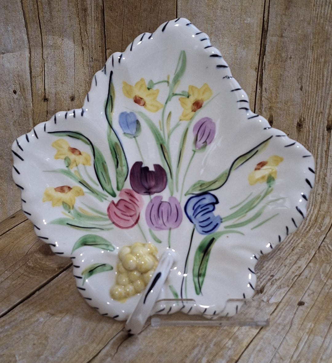 Vintage Blue Ridge Southern Pottery Cake Cookie Dish With Handle Verna ...