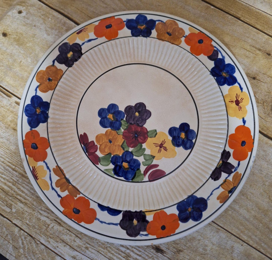 Antique Ridgways Hand Painted Bedford Ware Plate Luncheon Plate - 9 ...