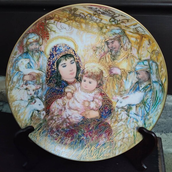 Edna Hibel Christmas Plate - Etsy