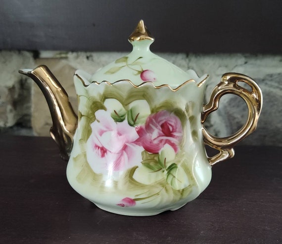 Vintage LEFTON Green Heritage Individual 1 Cup Teapot With Lid - Etsy