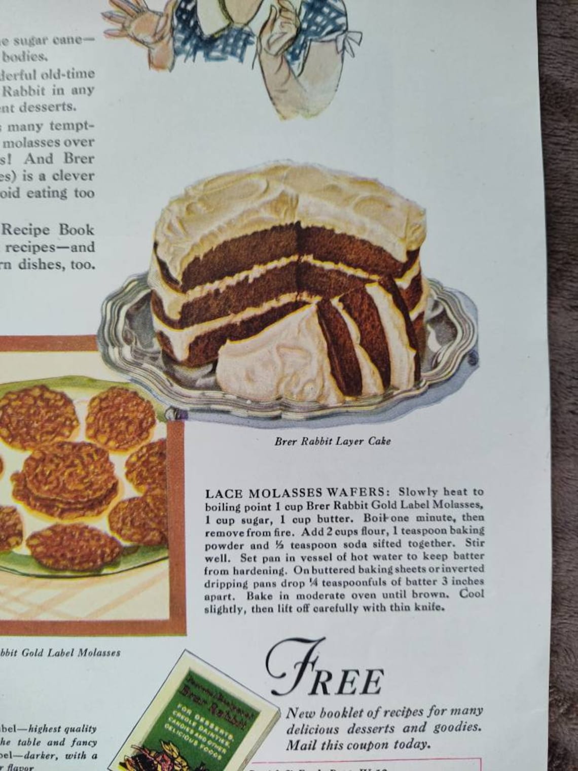 Vintage Ad - Brer Rabbit Molasses 1927 - Recipe for Lace Molasses ...