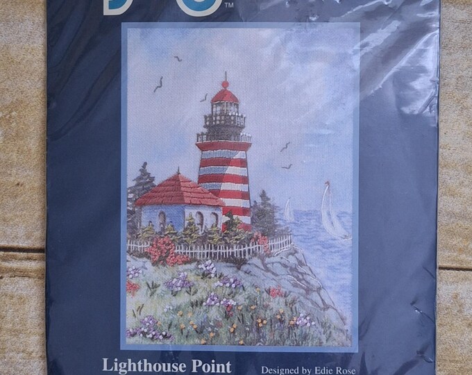 Vintage Sunset Jiffy Gallery Crewel Kit - Lighthouse Point #16044 ...