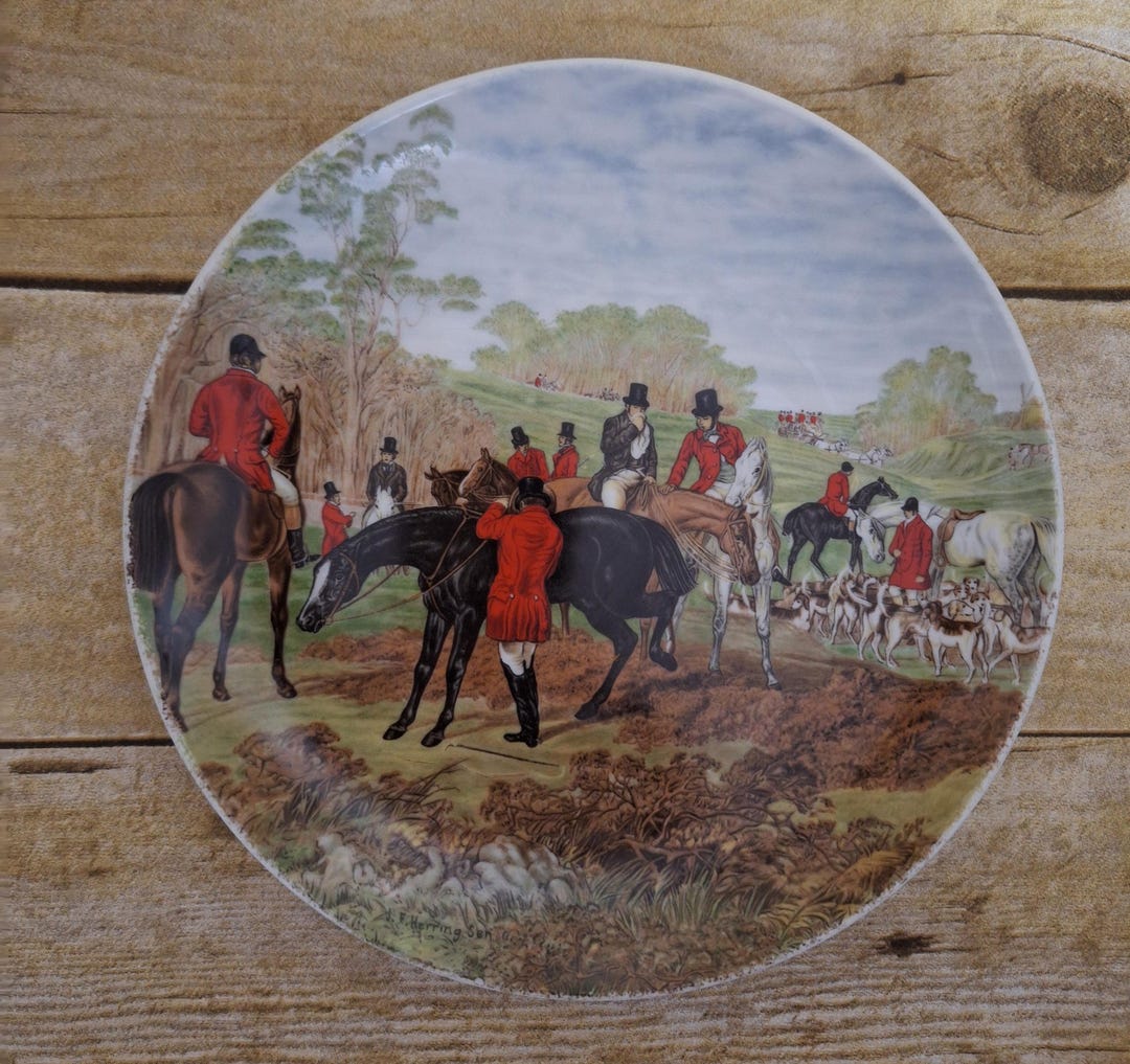 Vintage Kaiser Plate the Famous Herring Hunting Scenes, Dismounted ...