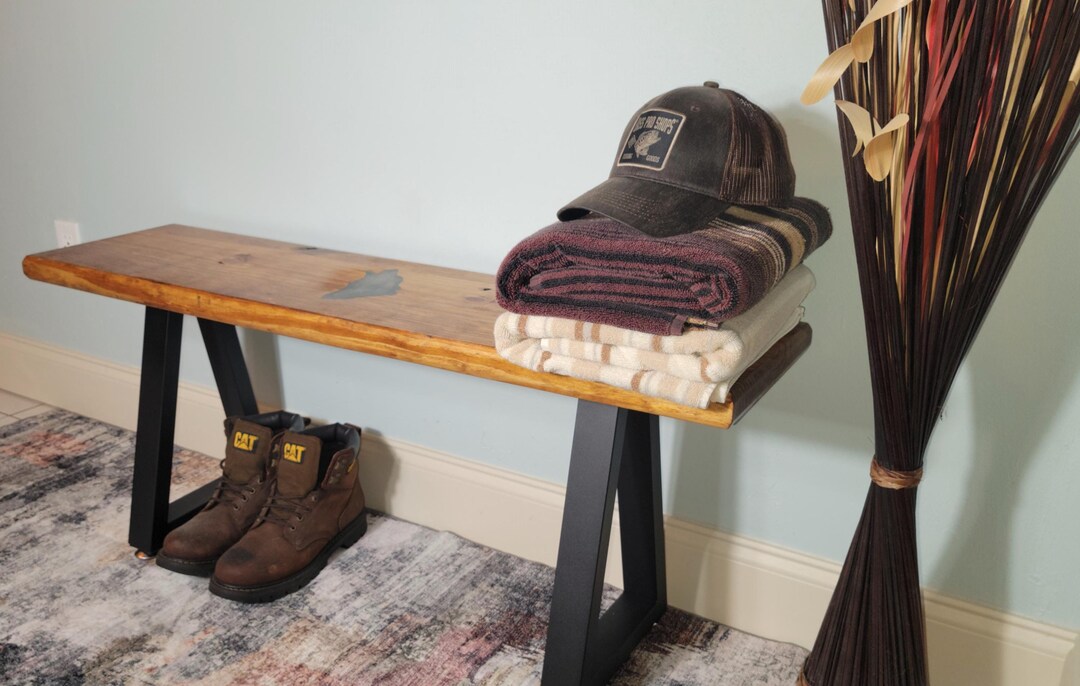 Handmade Entryway Bench, Rustic Handmade Bench, Farmhouse Wood Bench ...