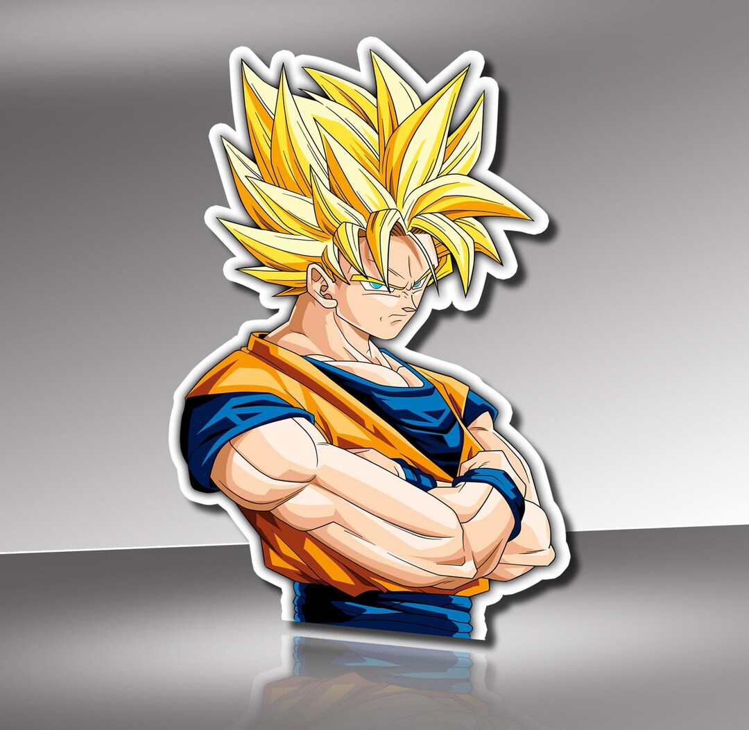 San Goku Sticker | Dragon Ball Z | Manga | Glossy White Vinyl Sticker ...