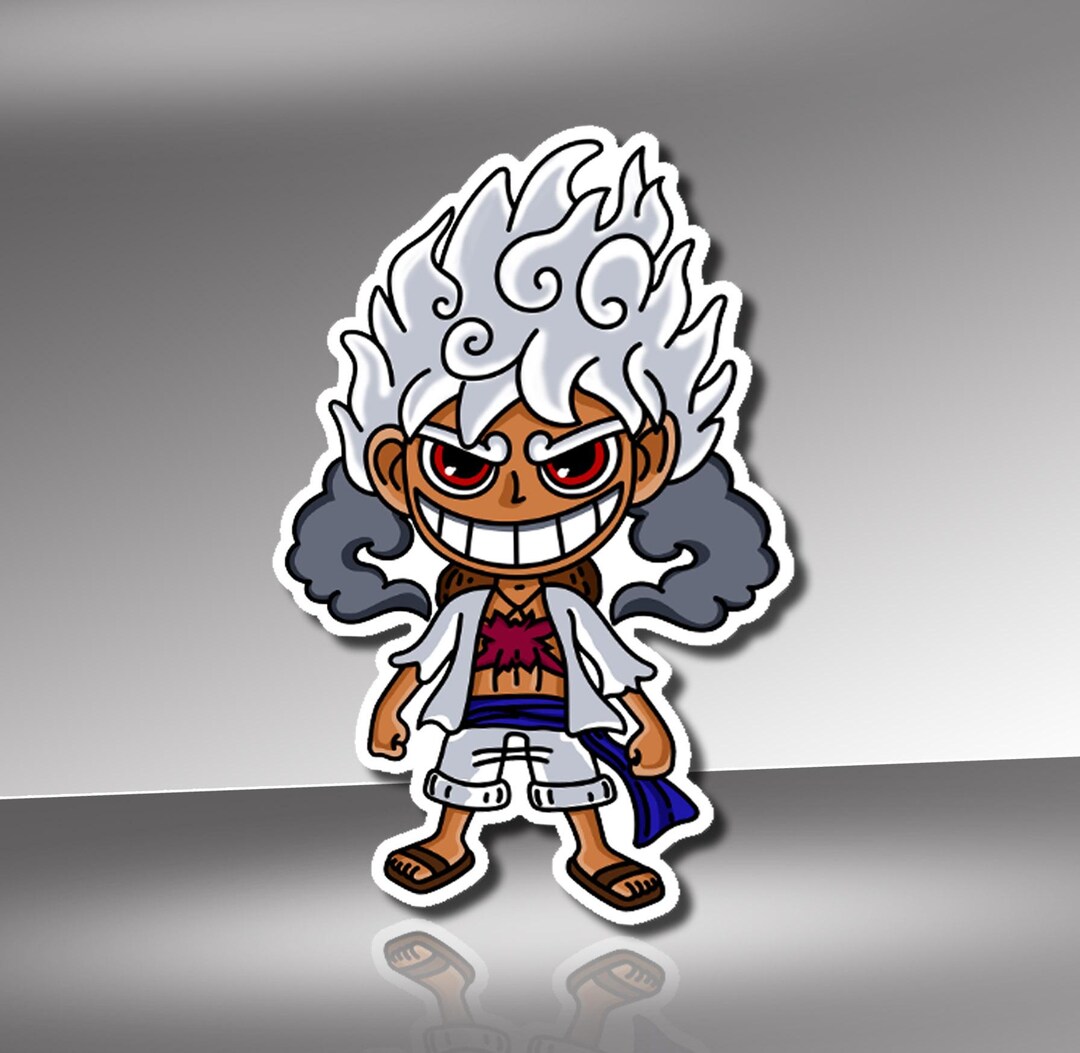 Luffy Gear 5 Sticker Anime Manga Glossy White Vinyl Sticker - Etsy