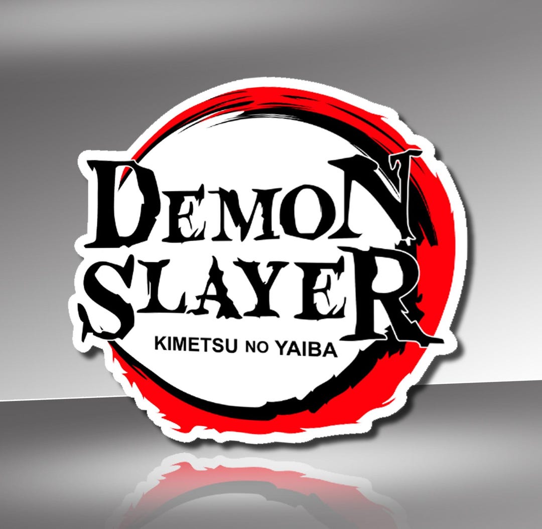 Demon Slayer Logo Sticker Anime Manga Glossy White Vinyl Sticker - Etsy