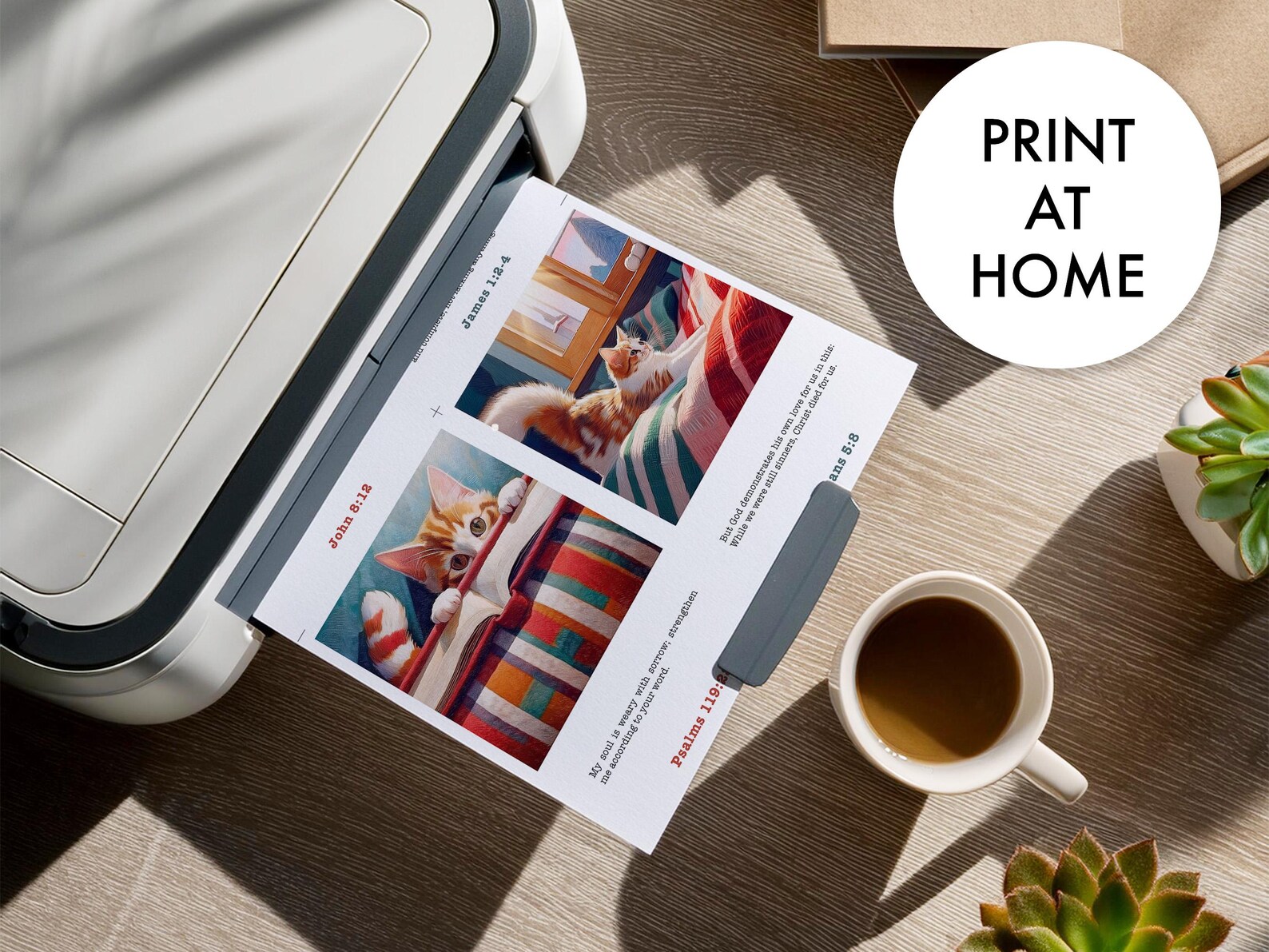 Christian Cat Postcards, Bible Verses, Digital Download, Cat Scripture ...