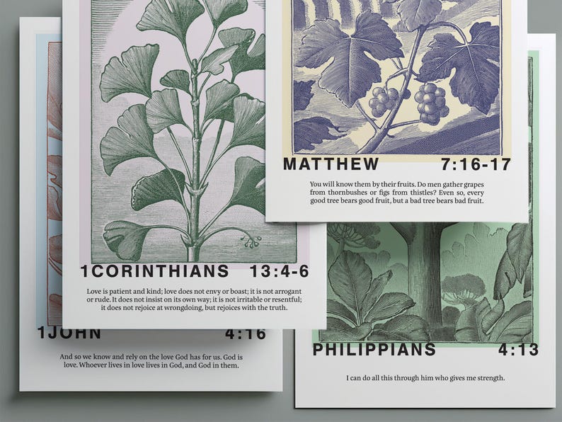 Christian Postcards, Bible Verse Card, Bundle of 4, Scripture Cards ...