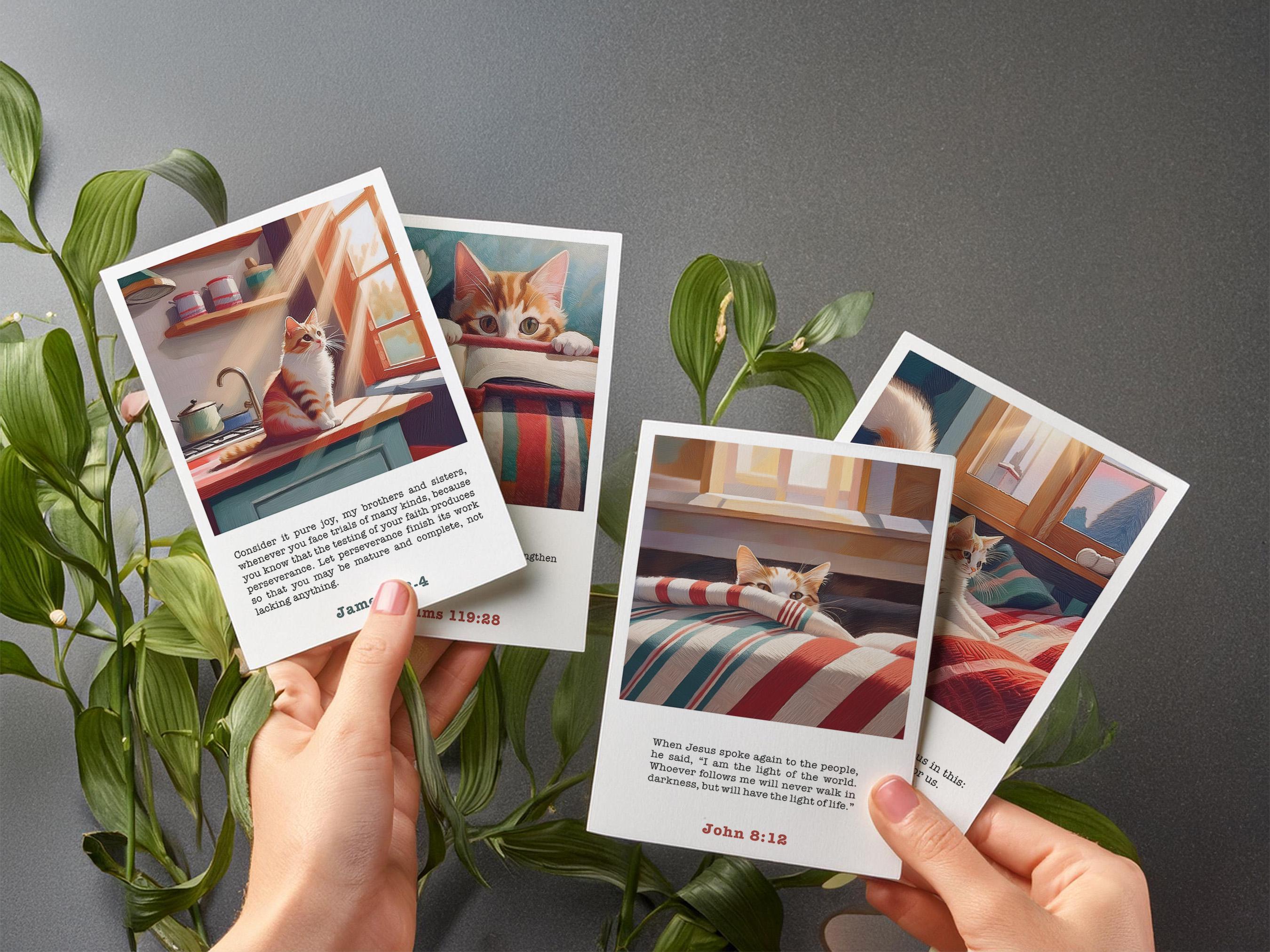 Christian Cat Postcards, Bible Verses, Digital Download, Cat Scripture ...