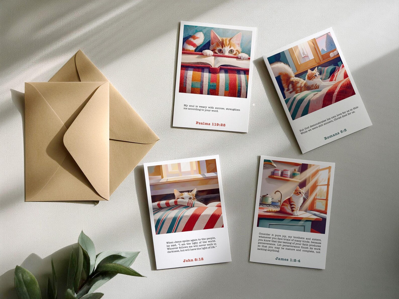 Christian Cat Postcards, Bible Verses, Digital Download, Cat Scripture ...