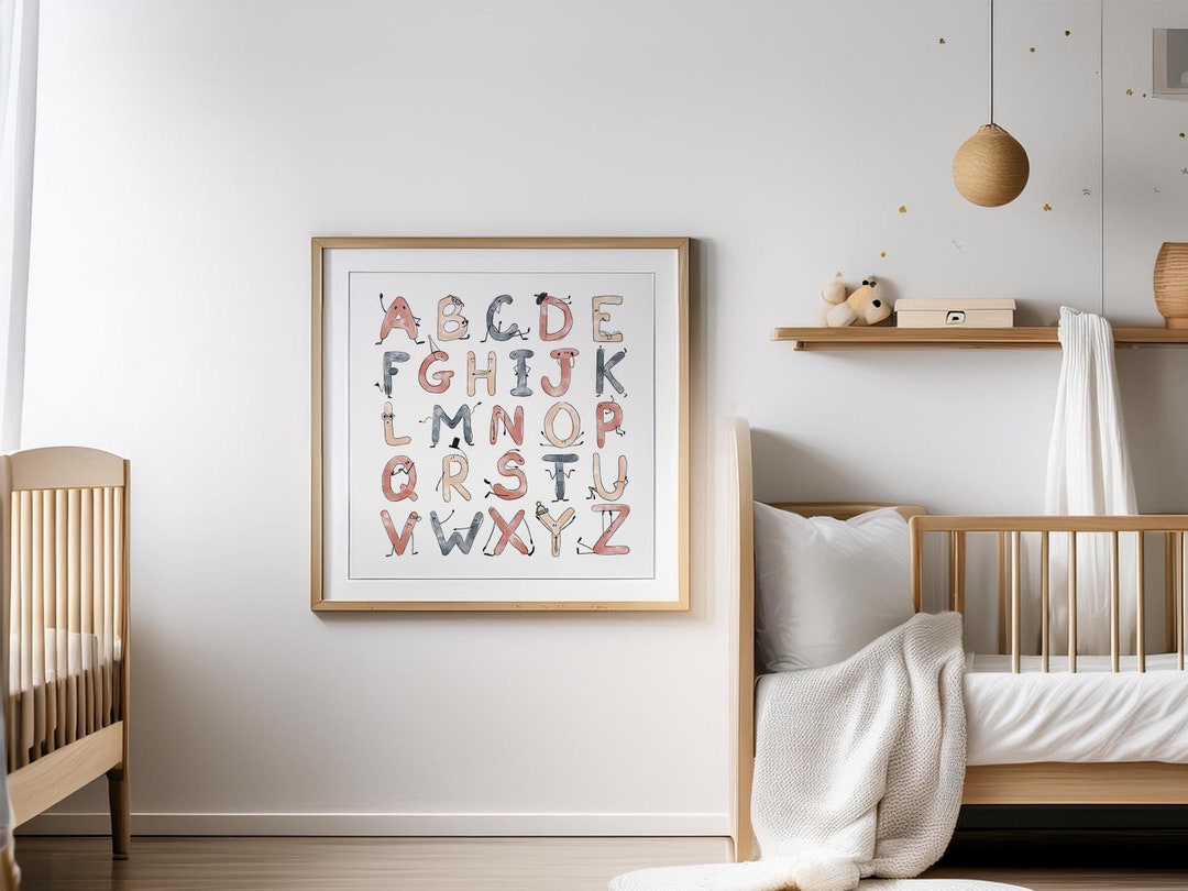 Funny Alphabet Poster: Stickman Character ABC Print (digital Download ...