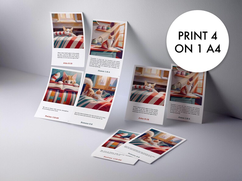 Christian Cat Postcards, Bible Verses, Digital Download, Cat Scripture ...