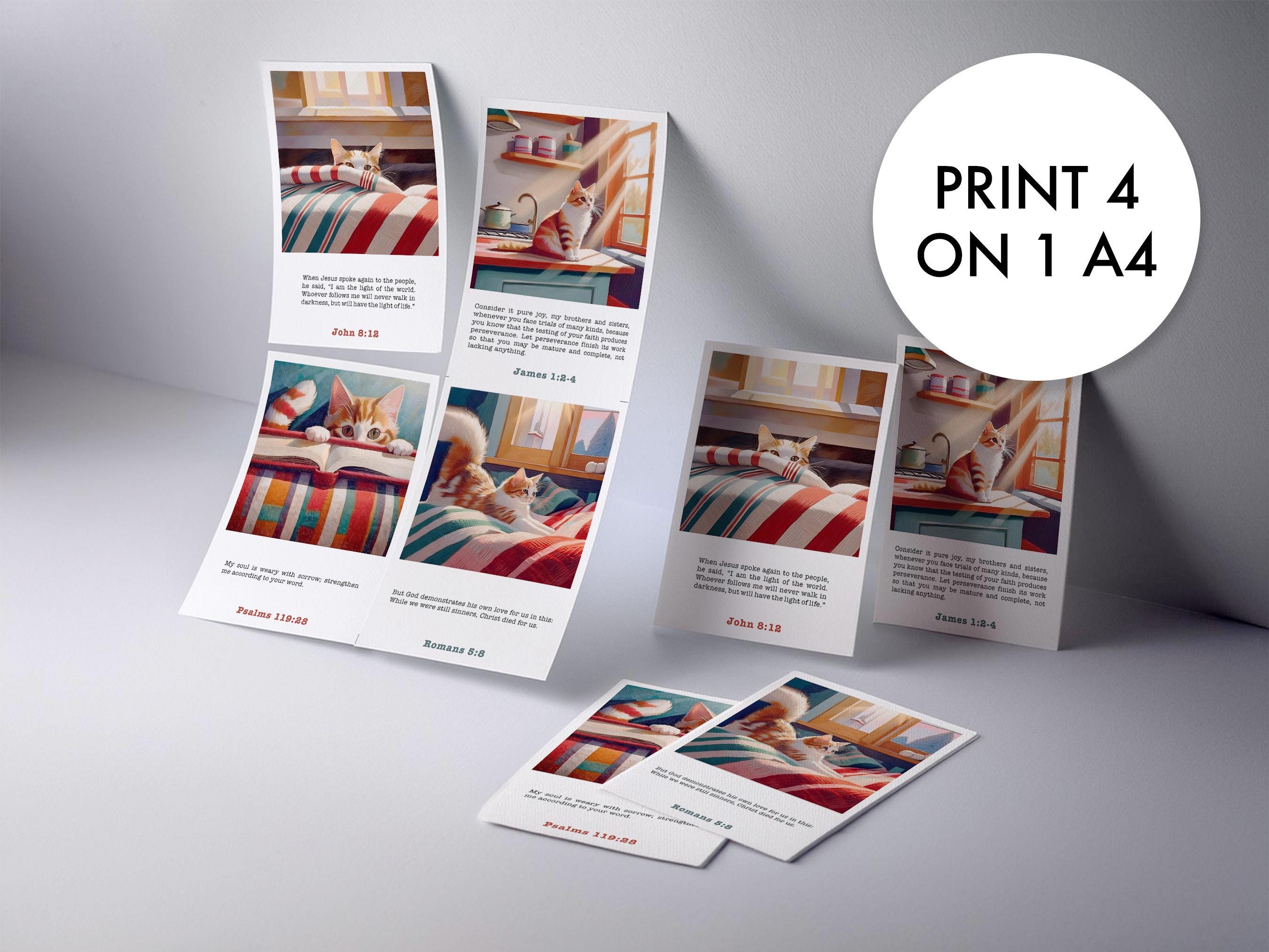 Christian Cat Postcards, Bible Verses, Digital Download, Cat Scripture ...