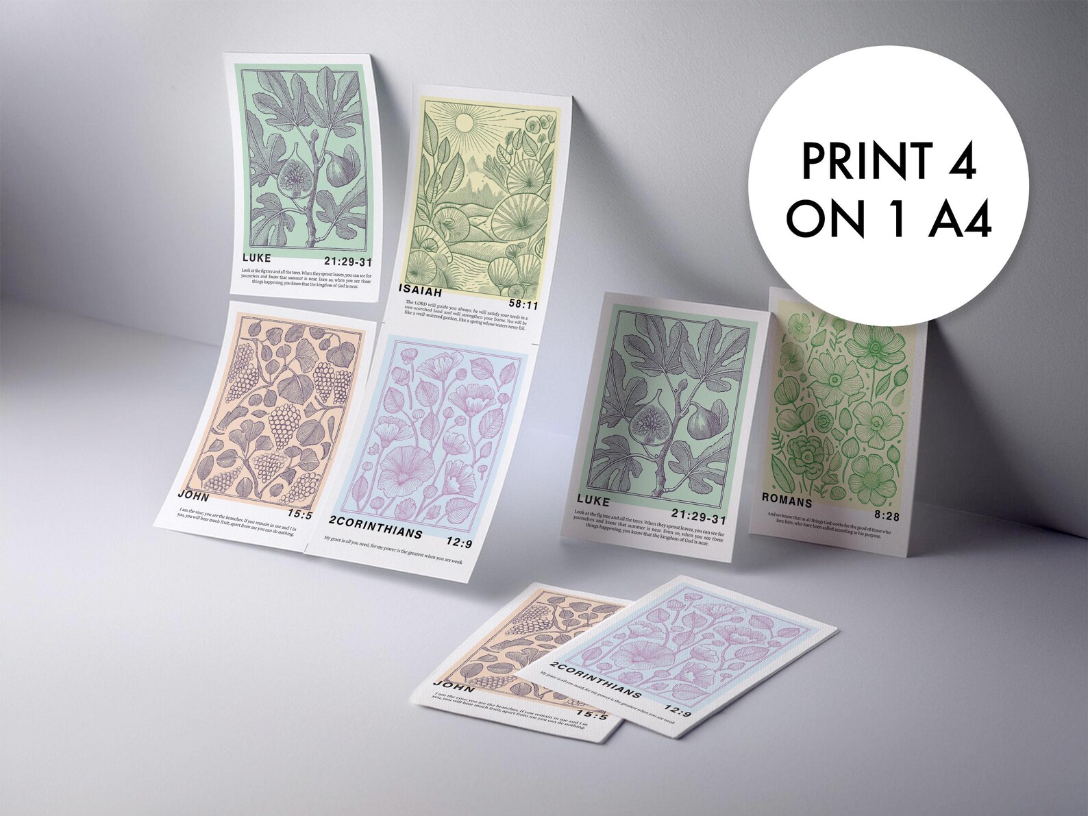 Christian Postcard, Bible Verse Card, Digital Download, Scripture Cards ...