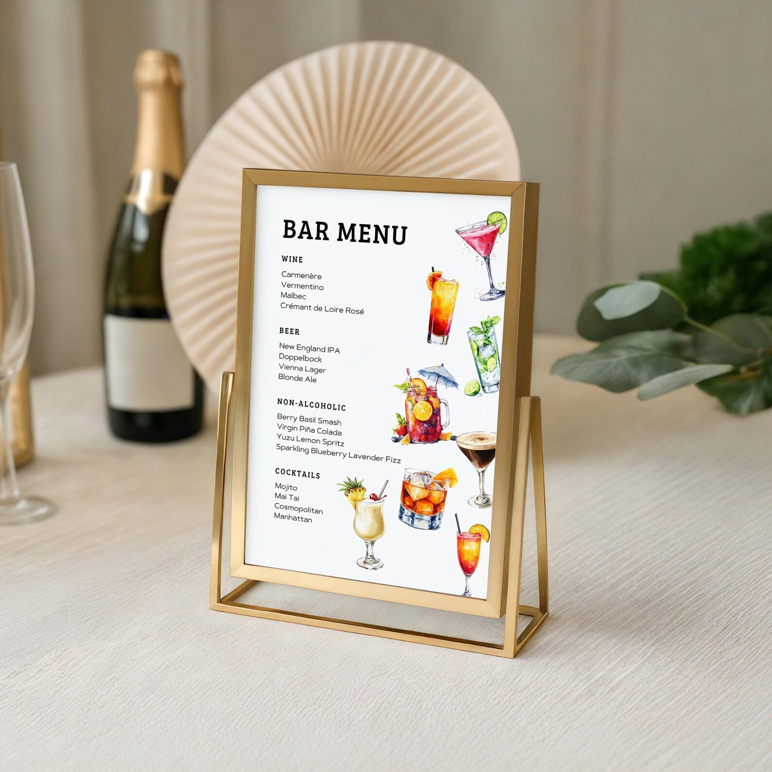 Bar Menu, Editable Menu, Restaurant Bar Menu, Bar Menu Template, Bar ...