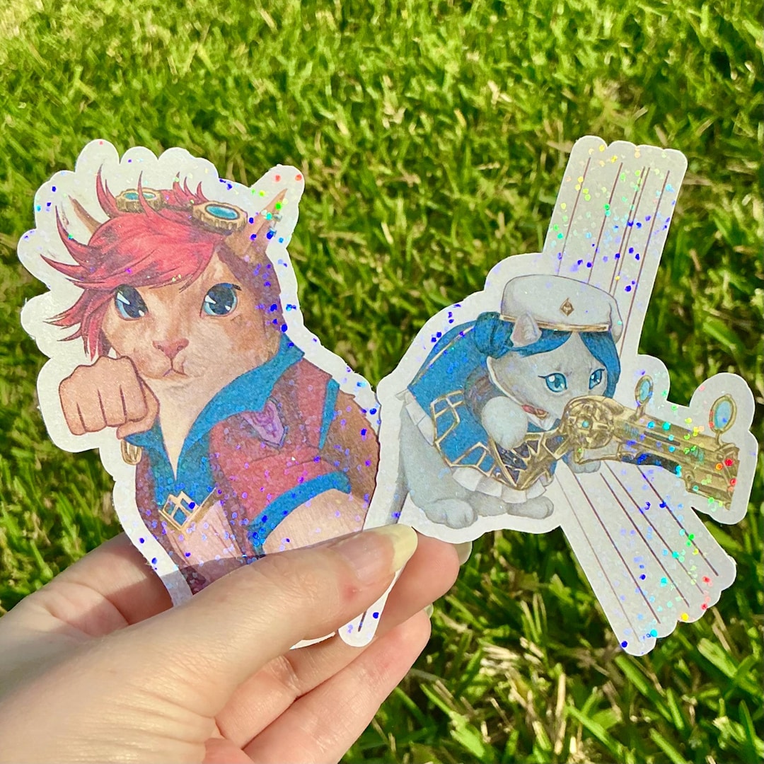 Arcane Caitlyn and Vi Cats Color Holographic Stickers - Etsy