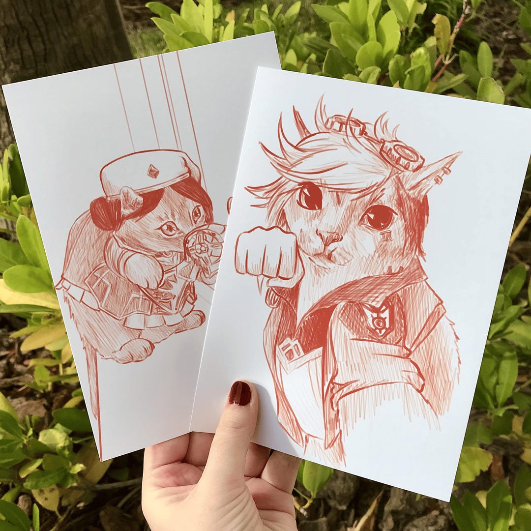 Arcane Caitlyn and Vi Cats Mini Prints - Etsy