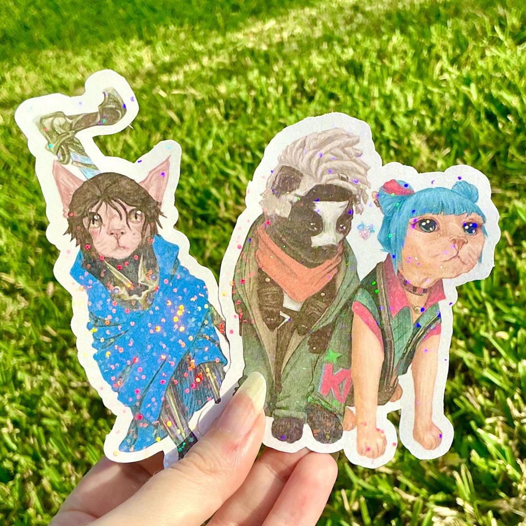 Arcane Viktor and Ekko Powder Cats Color Holographic Stickers - Etsy