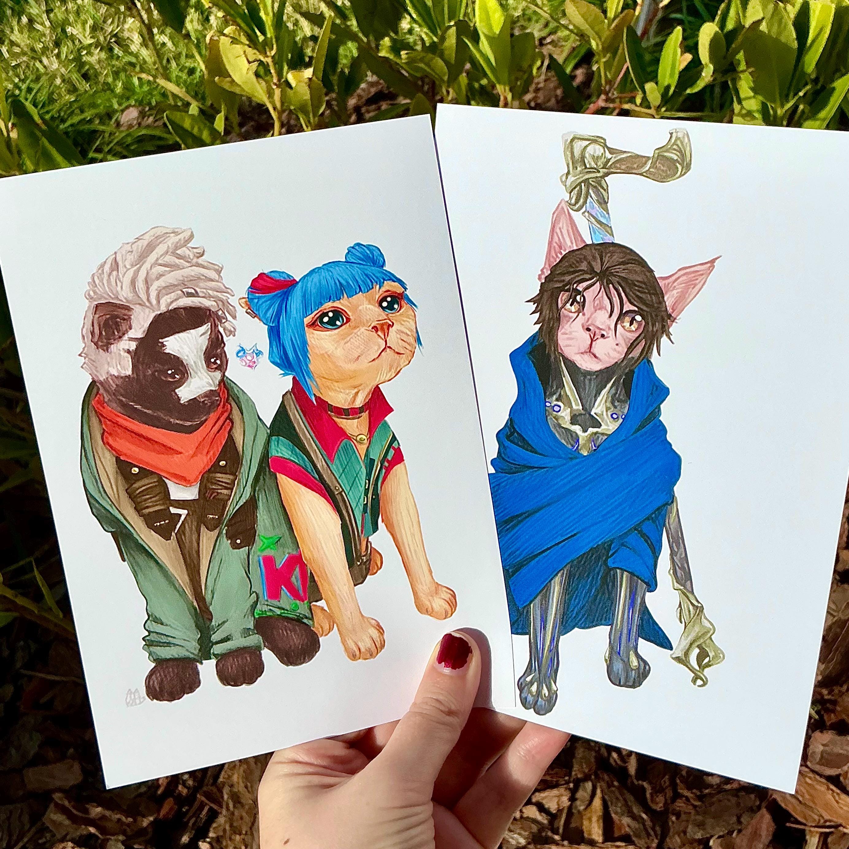 Arcane Jinx & Ekko and Viktor Cats Mini Full Color Prints - Etsy