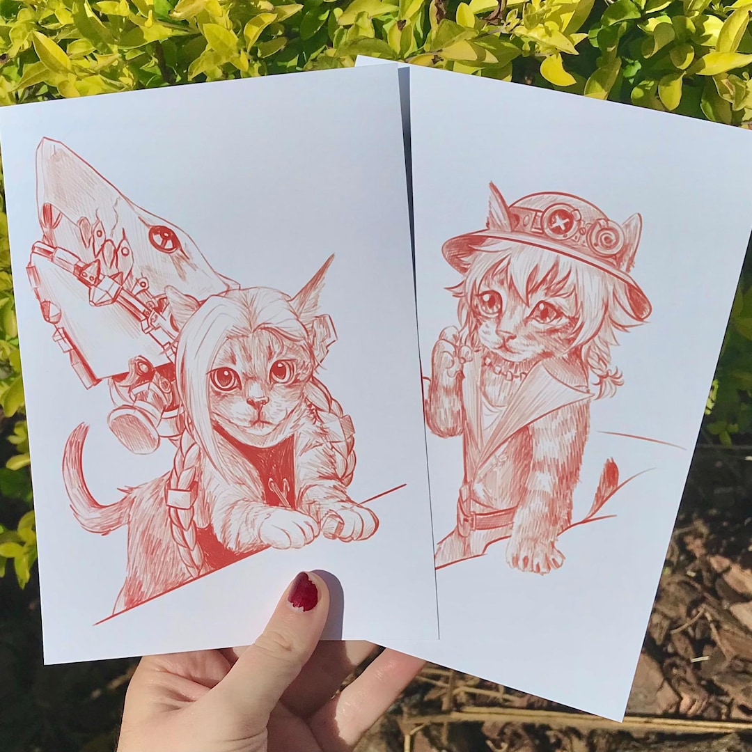 Arcane Isha and Jinx Cats Mini Prints - Etsy
