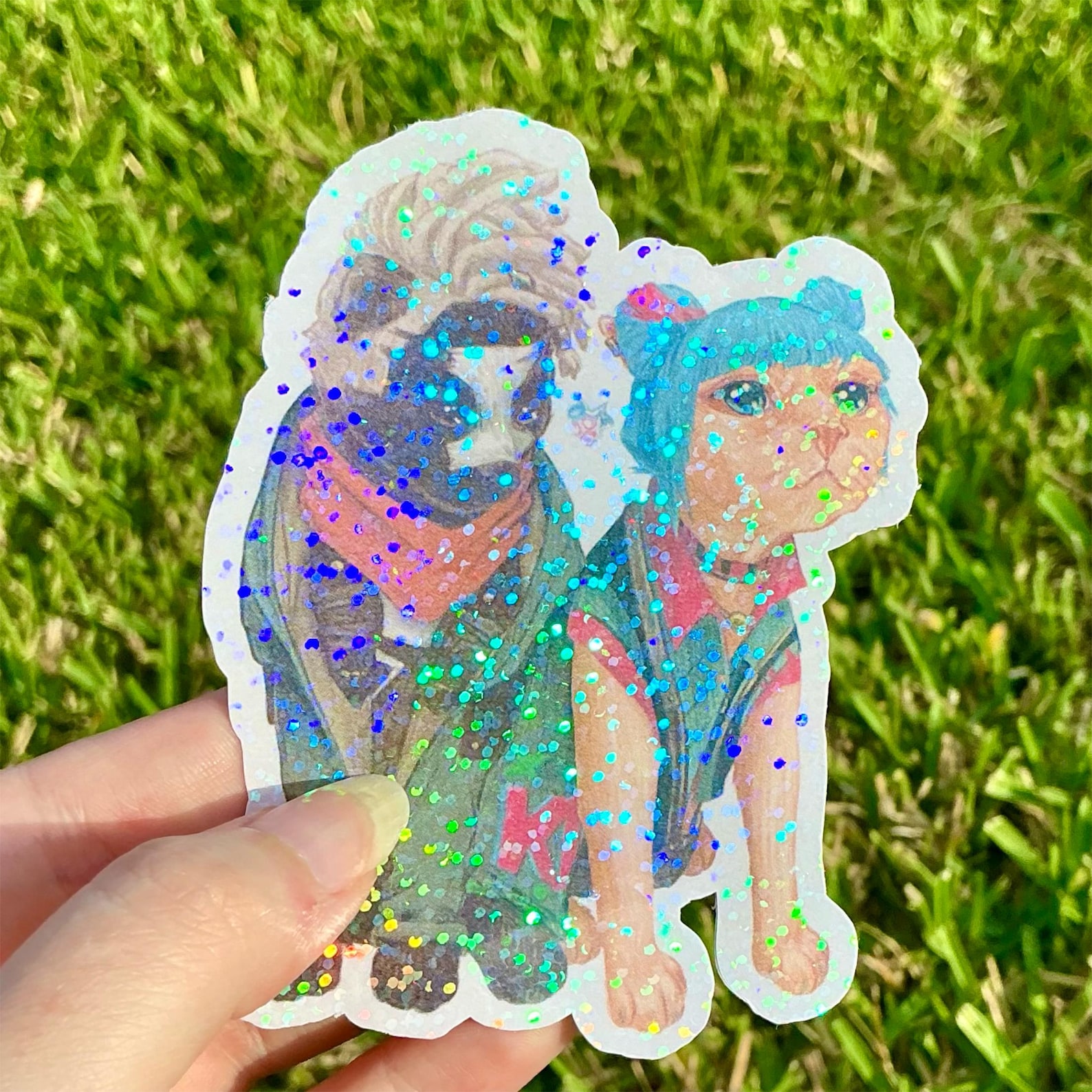 Arcane Viktor and Ekko Powder Cats Color Holographic Stickers - Etsy
