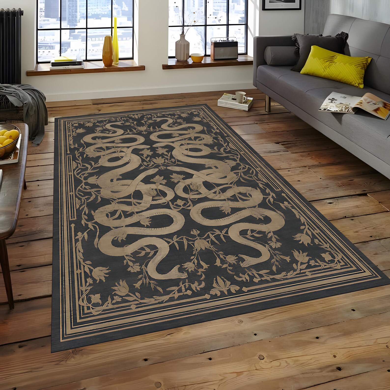Snake, Snake Pattern Rug, Brown Snake Rug, Snake Area Rug, Animal Decor ...