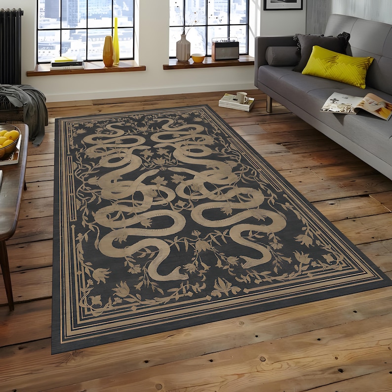 Snake, Snake Pattern Rug, Brown Snake Rug, Snake Area Rug, Animal Decor ...