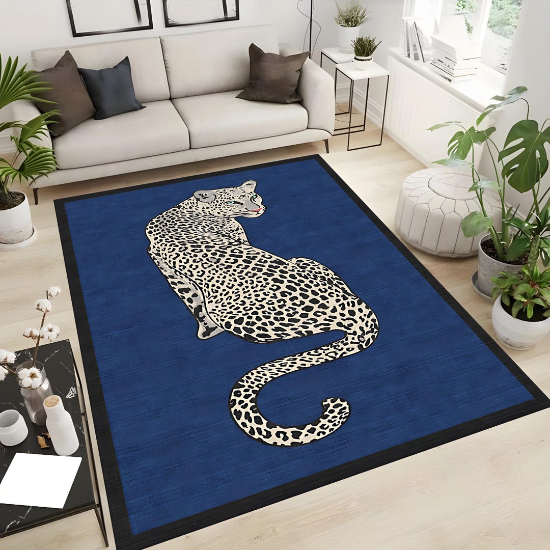 Leopard Pattern Rug,leopard Rug,leopard Themed Rug,animal Rug,leopard ...