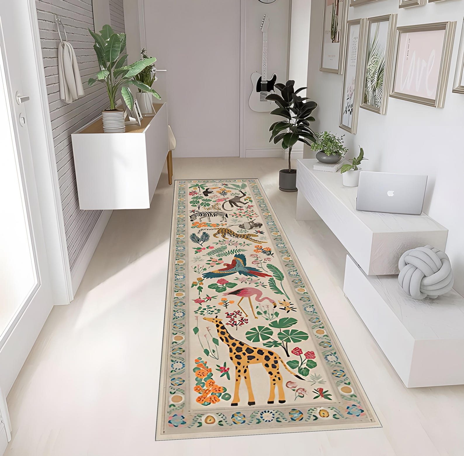 Animal Print Rug,runner Rug,corridor Rug,long Rug,tropical Jungle Rug ...