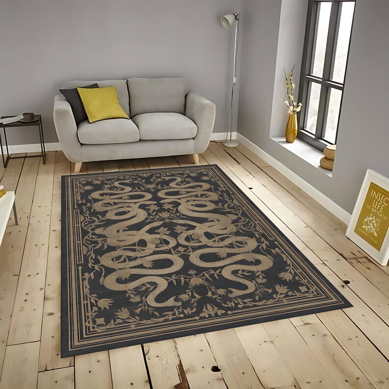 Snake, Snake Pattern Rug, Brown Snake Rug, Snake Area Rug, Animal Decor ...