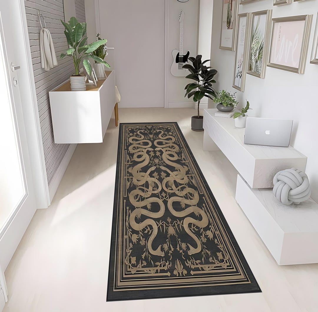 Snake Pattern Rug,runner Rug,brown Snake Rug,snake Area Rug,animal ...