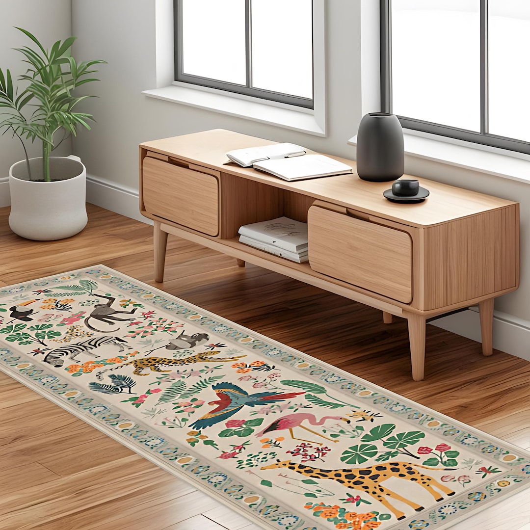 Animal Print Rug,runner Rug,corridor Rug,long Rug,tropical Jungle Rug ...