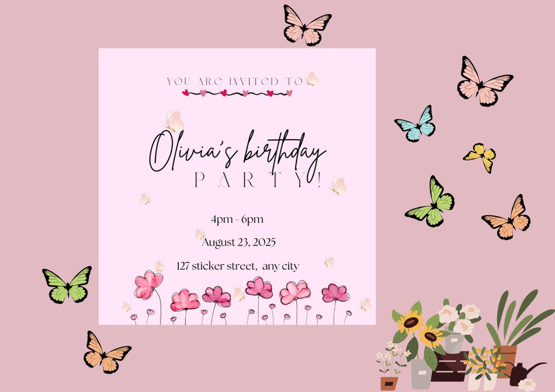 Birthday Invitation Card - Etsy